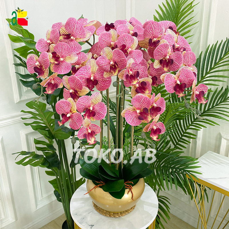 Jual 1 SET RANGKAIAN BUNGA ANGGREK LATEX JUMBO POT GOLD BESI PREMIUM ...