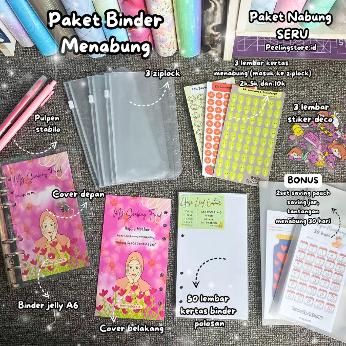 Jual PAKET NABUNG BINDER SERU A6 | PAKET BINDER MENABUNG A6 | Shopee ...