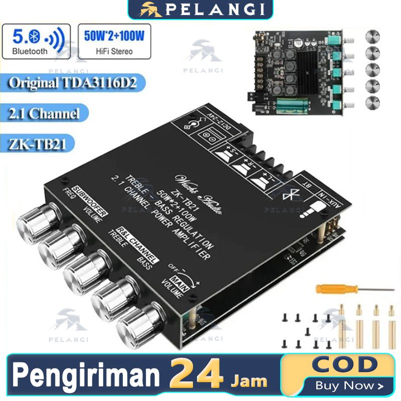 Jual ZK-MT21 Papan Amplifier Bluetooth 5.0 Subwoofer Stereo 2x50W+100W Audio Stereo Bass ZK ...