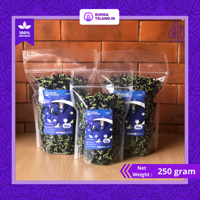Jual Bunga Telang Kering Original 250 gram - Organik 100% by Bunga ...