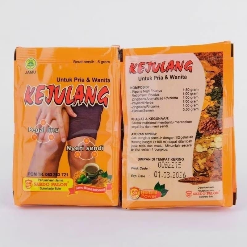 Jual Serbuk Jamu Kejulang Nyeri Sendi & Tulang (1 pack isi 10 sachet ...