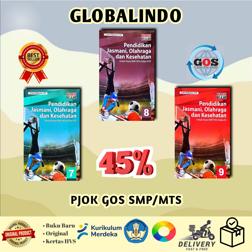 Jual Buku Siswa Pjok Kelas 7,8,9 Smp/Mts Kurikulum Merdeka (GOS) Global Offset Sejahtera ...