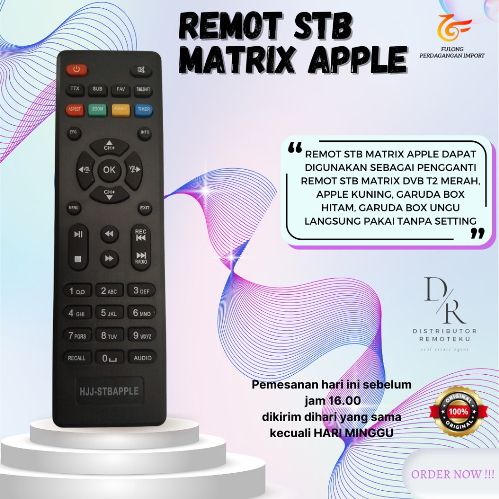 Jual Remot Remote Set Top Box DVB T2 MATRIX STB APPLE HD Merah tanpa ...