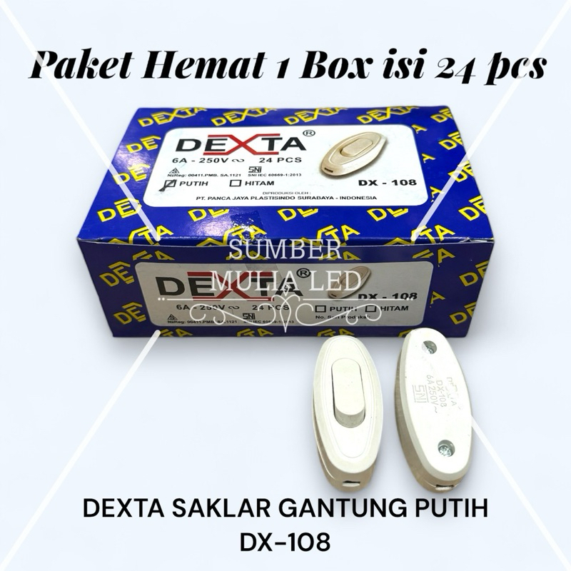 Jual [ PAKET HEMAT 1 BOX ISI 24 PCS ] DEXTA SAKLAR GANTUNG OVAL JUMBO HITAM / PUTIH STANDART SNI ...