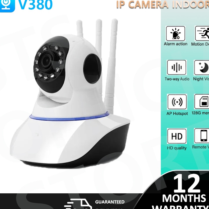 Jual CCTV V38 Pro IP Camera with 18p HD Wireless Wifi and 3 Antennas CCTV Camera | Shopee Indonesia