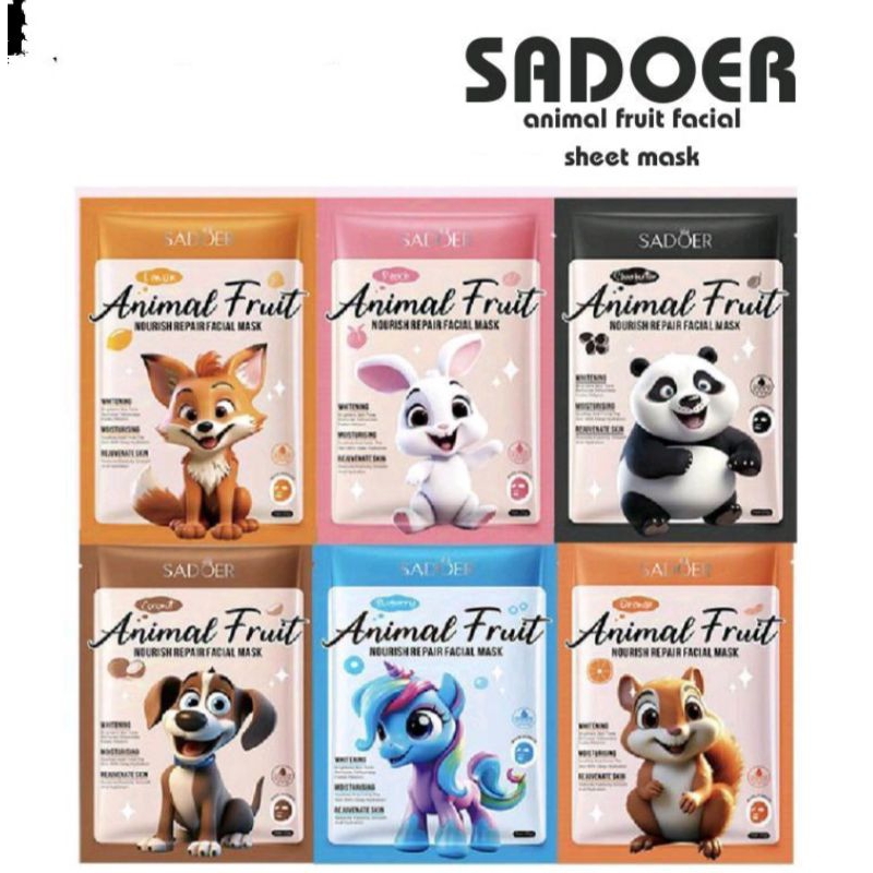 Jual SADOER Masker Wajah Karakter Hewan Buah Hydrating Facial Lifting ...