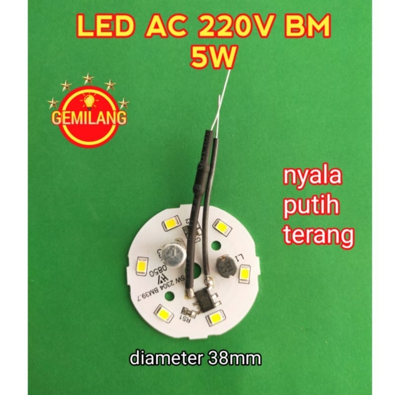 Jual PCB LED BM 5w KOMPONEN MESIN LAMPU LED 5w BM (Gratis Kabel Tinggal ...