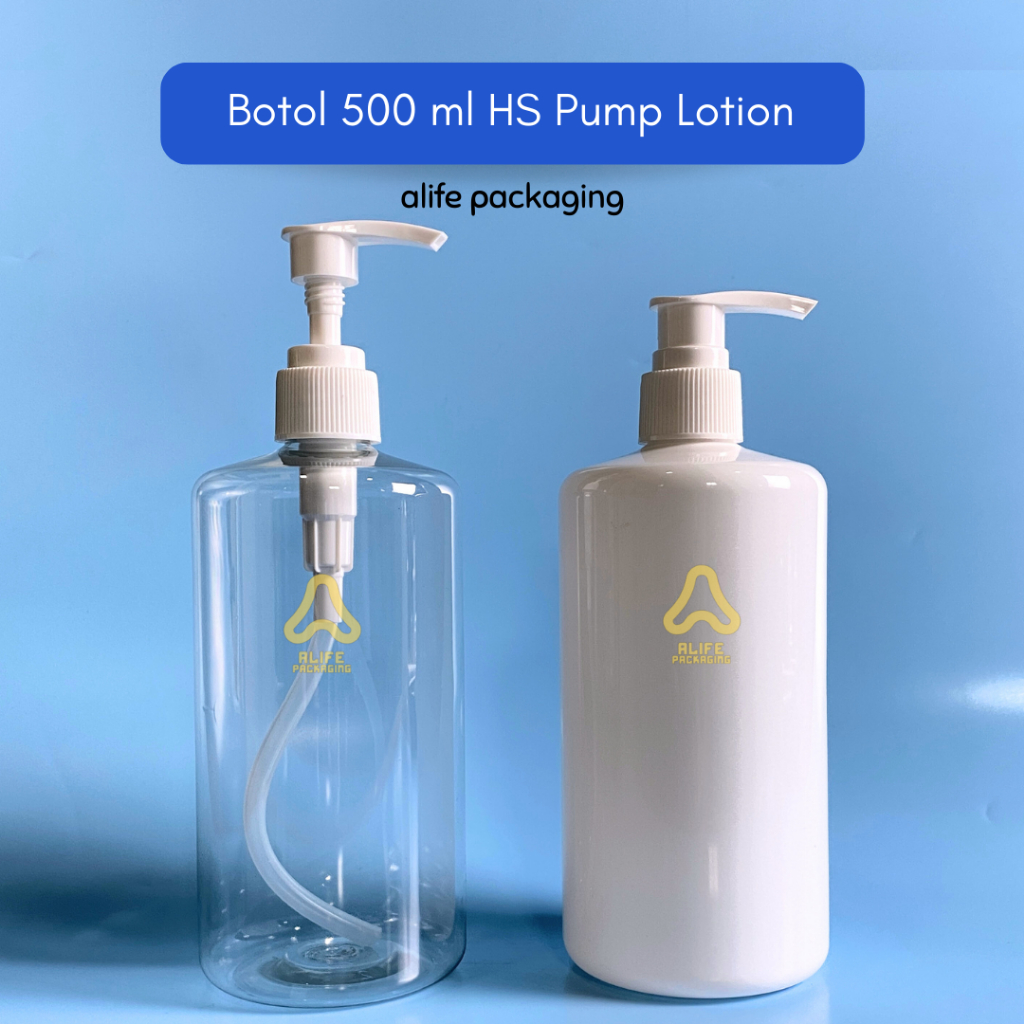 Jual Botol Pump 500 ml | Botol Pump Putih 500 ml HS | Shopee Indonesia