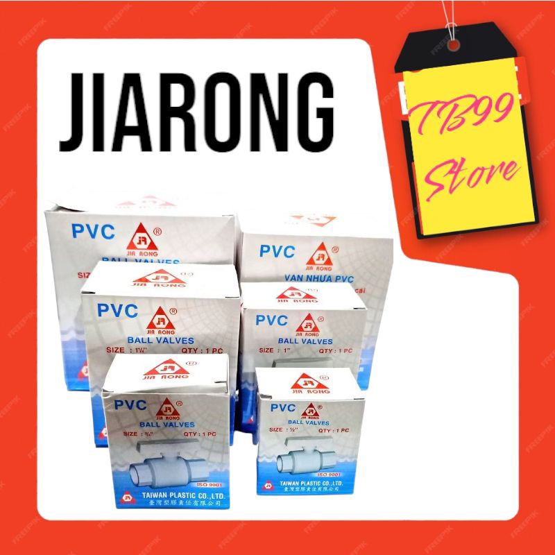 Jual Harga Per 10 Pcs Ball Valve PVC JiaRong Stop kran PVC Jia Rong ½ ...
