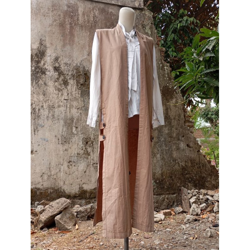 Jual LONG OUTER ROMPI PANJANG COKLAT | Shopee Indonesia