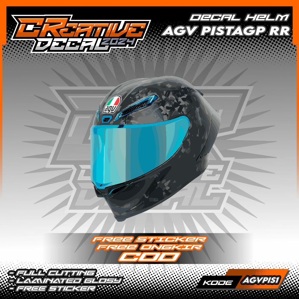 Jual DECAL HELM FULLFACE AGV PISTA GP RR | Shopee Indonesia
