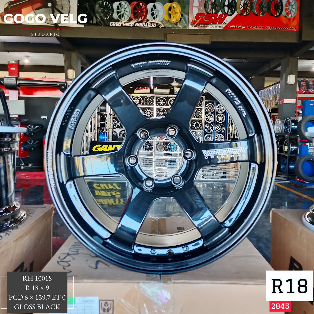 Jual Velg Mobil TE37 Progressive Ring 18 Gloss Black lebar 9 ET0 PCD 6X139,7 Pajero Fortuner ...
