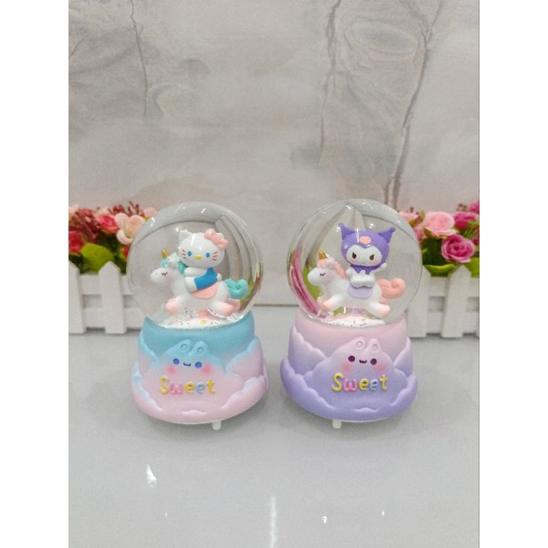 Jual Snowball / Pajangan Bola Kaca Music Box Salju + Lampu Sweet Hello ...