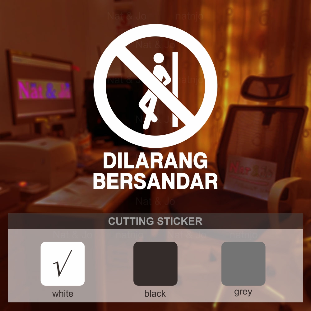 Jual Stiker Dilarang Bersandar Pagar Kaca Cafe Restoran Sign Dinding ...