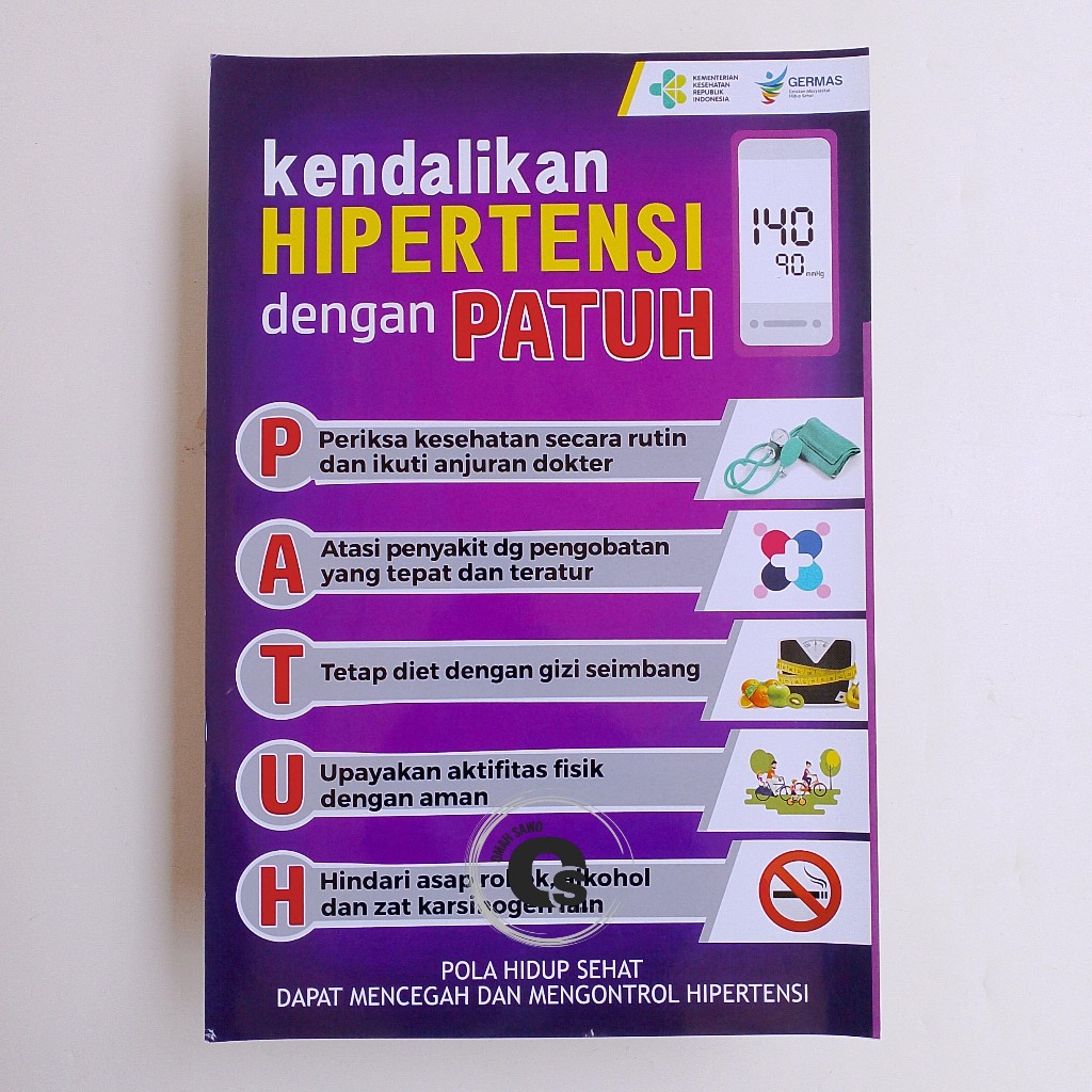 Jual Poster Kendalikan Hipertensi Dengan PATUH - PTM - Poster Kesehatan ...