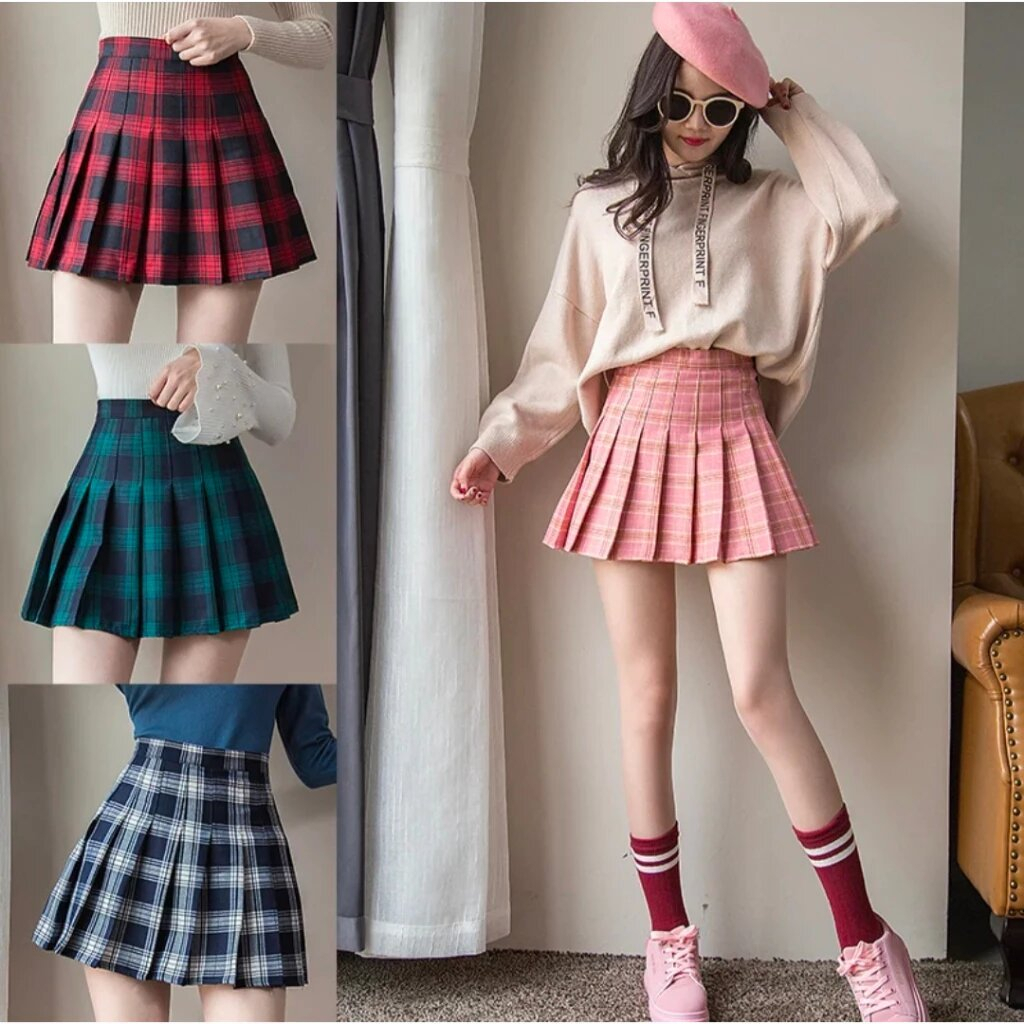 Jual FC - ROK MINI WANITA MOTIF KOTAK-KOTAK TERBARU//ROK KOREAN ...