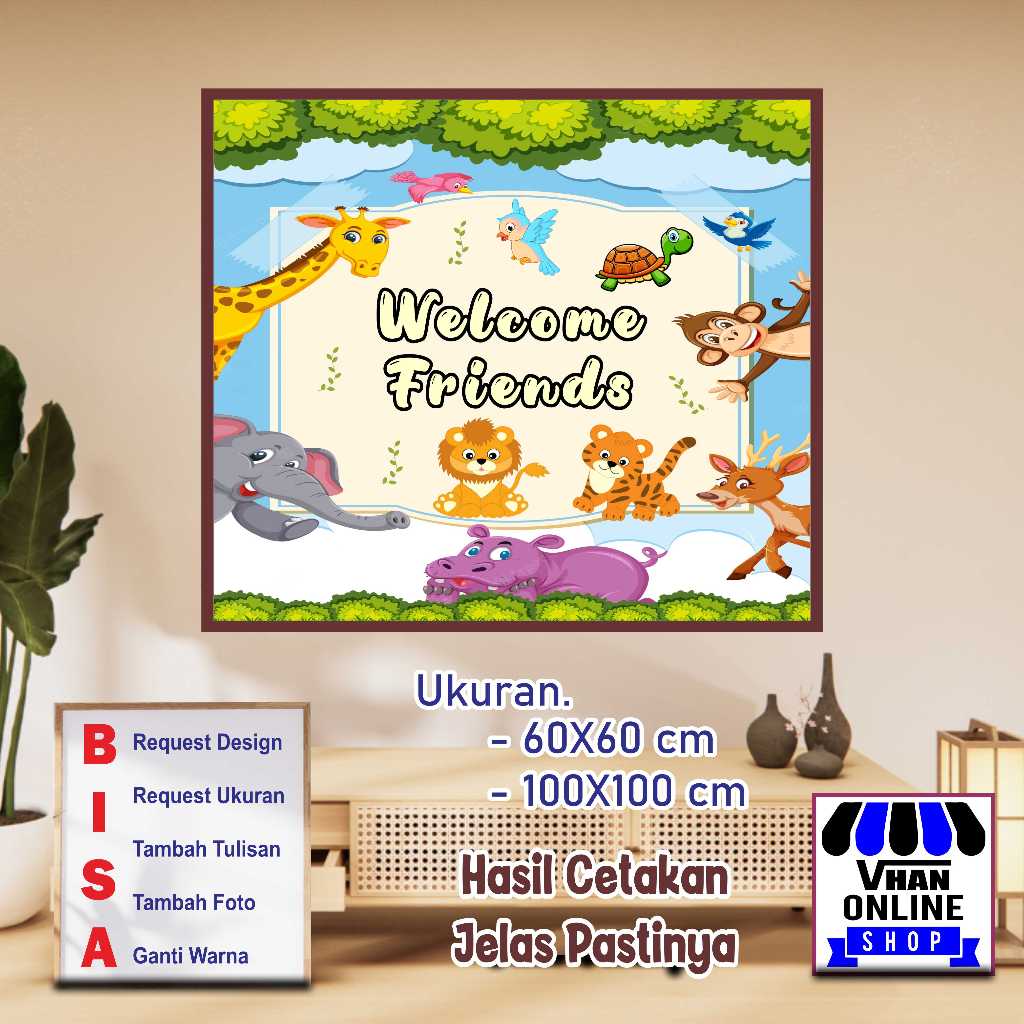 Jual Spanduk Banner Custom Hiasan Dinding Welcome di Kelas | Shopee ...