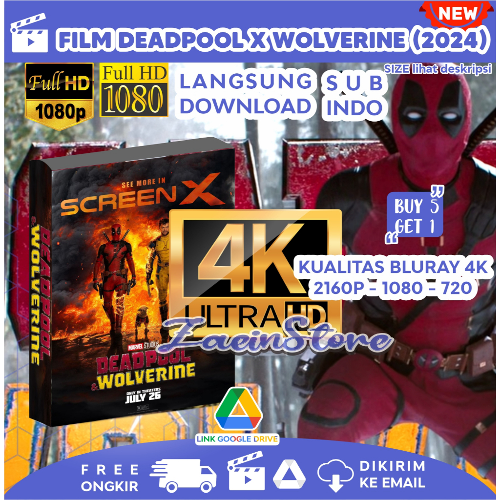 Jual 𝐅𝐈𝐋𝐌 𝐃𝐄𝐀𝐃𝐏𝐎𝐎𝐋 & 𝐖𝐎𝐋𝐕𝐄𝐑𝐈𝐍𝐄 (𝟐𝟎𝟐𝟒) 𝟒𝐊 𝐔𝐋𝐓𝐑𝐀 𝐇𝐃 // FILM MARVEL LENGKAP // FILM MARVEL TERBARU ...