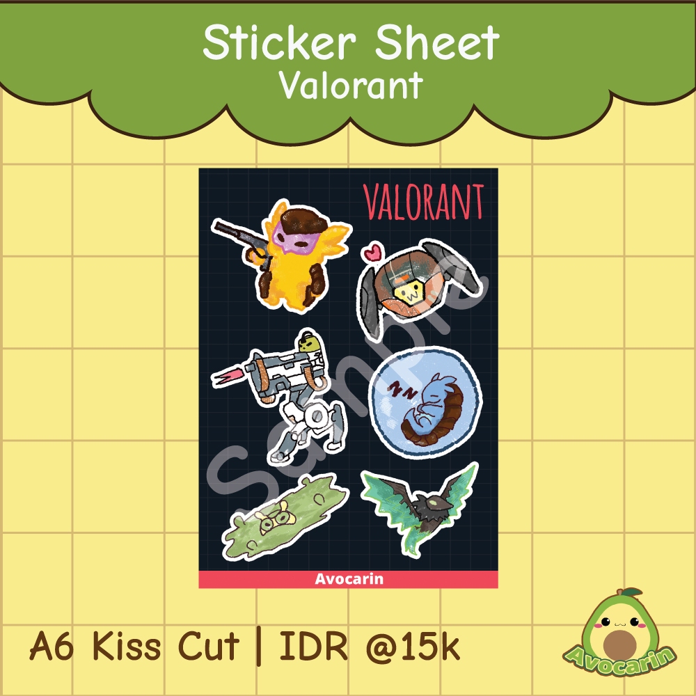 Jual Sticker Sheet Valorant Vynil A6 Kiss Cut | Shopee Indonesia
