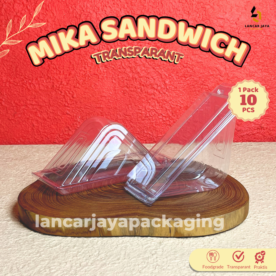 Jual [10 PCS] Mika Plastik Segitiga Sandwich Sando Roti Fruit Salad ...