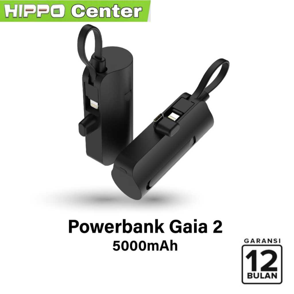 Jual Hippo Power bank Gaia 2 5000mAh With Stand PowerBank Hippo ...