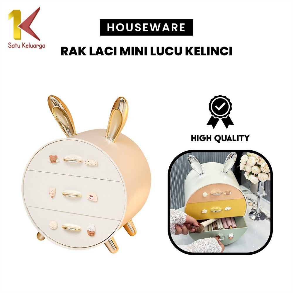 Jual 1K Storage Box 3 Laci Kelinci Aesthetic K179 Rak Laci Mini Cute ...