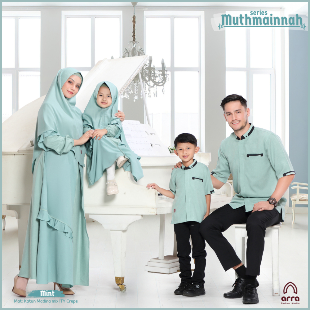 Jual Sarimbit Keluarga 2025 Lebaran Arra Series Muthmainnah Mint Baju ...
