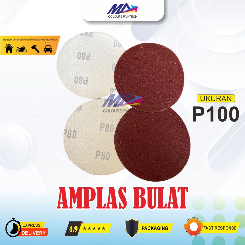 Jual TERMURAH!! AMPLAS BULAT GRIT #100 - AMPLAS VELCRO TEMPEL GERINDA 4 ...