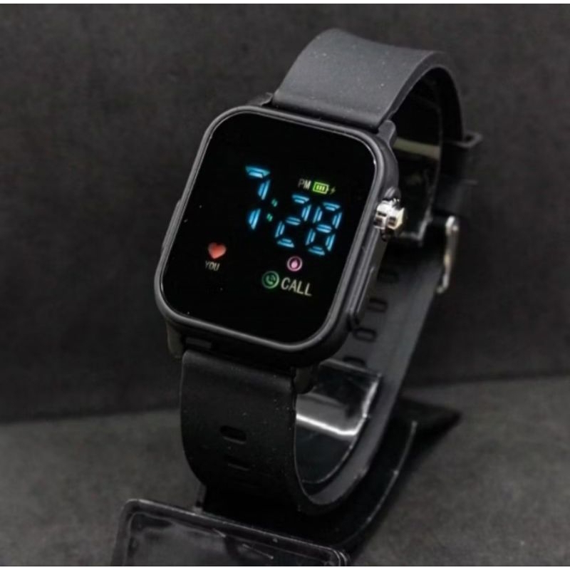 Jual Jam Tangan Cewe Cowo LED JSS 3642 Case Alloy Silicone Rubber Strap ...