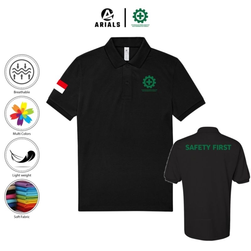 Jual Arials Polo shirt Baju Kaos Kerah Safety First K3 | Shopee Indonesia