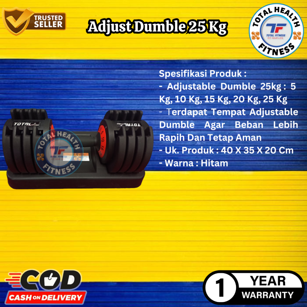 Jual Alat Olahraga Angkat Beban Adjustable Dumble Set 25 Kg - Adjust ...