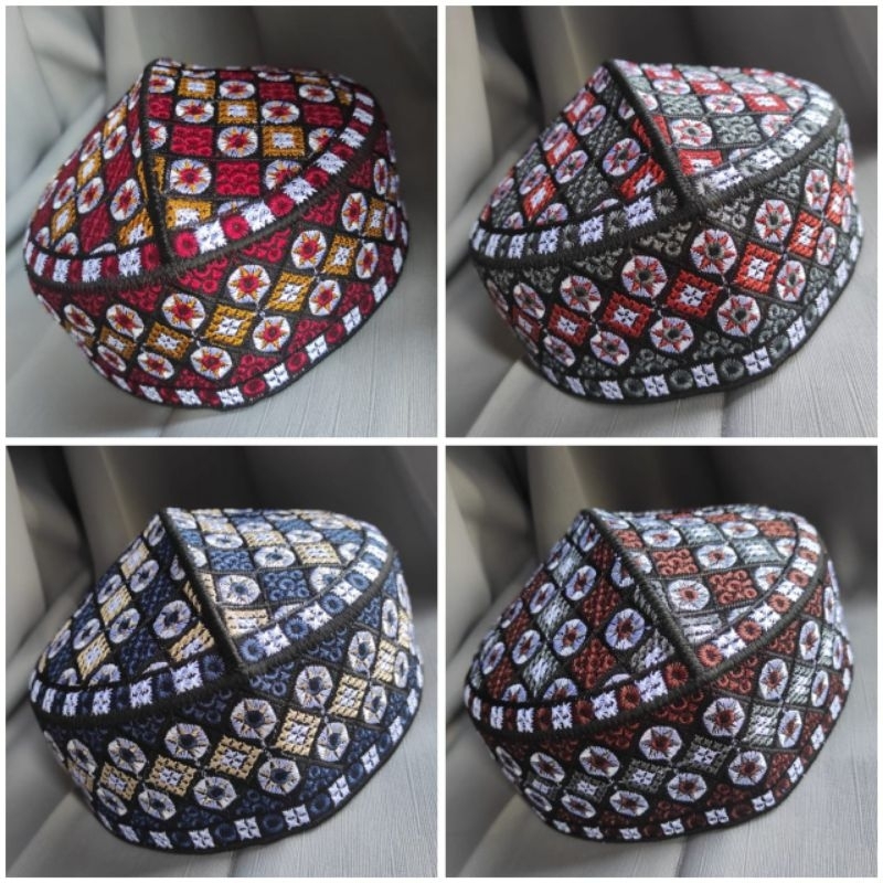 Jual PECI PAKISTAN MOTIF FULL BORDIR KOPIYAH PAKISTAN SONGKOK HITAM ...