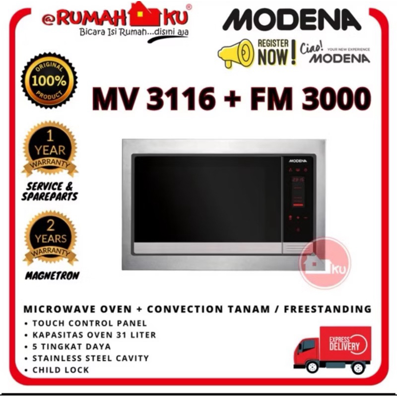 Jual Modena microwave MV 3116 dan frame FM 3000 Stainles | Shopee Indonesia