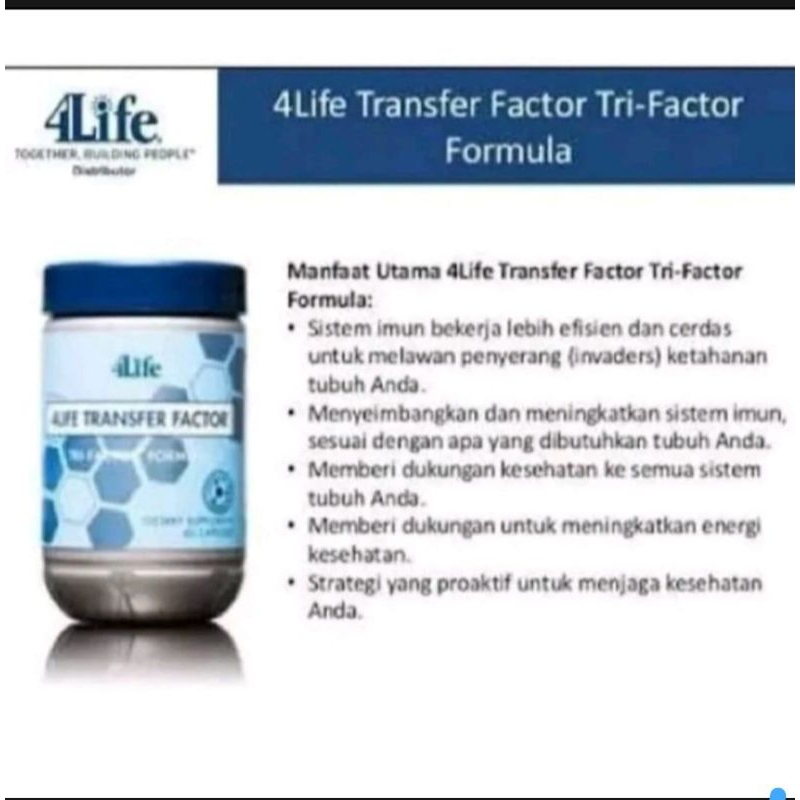 Jual 4Life Transfer Factor Tri-Factor Formula meningkatkan sistem imun ...