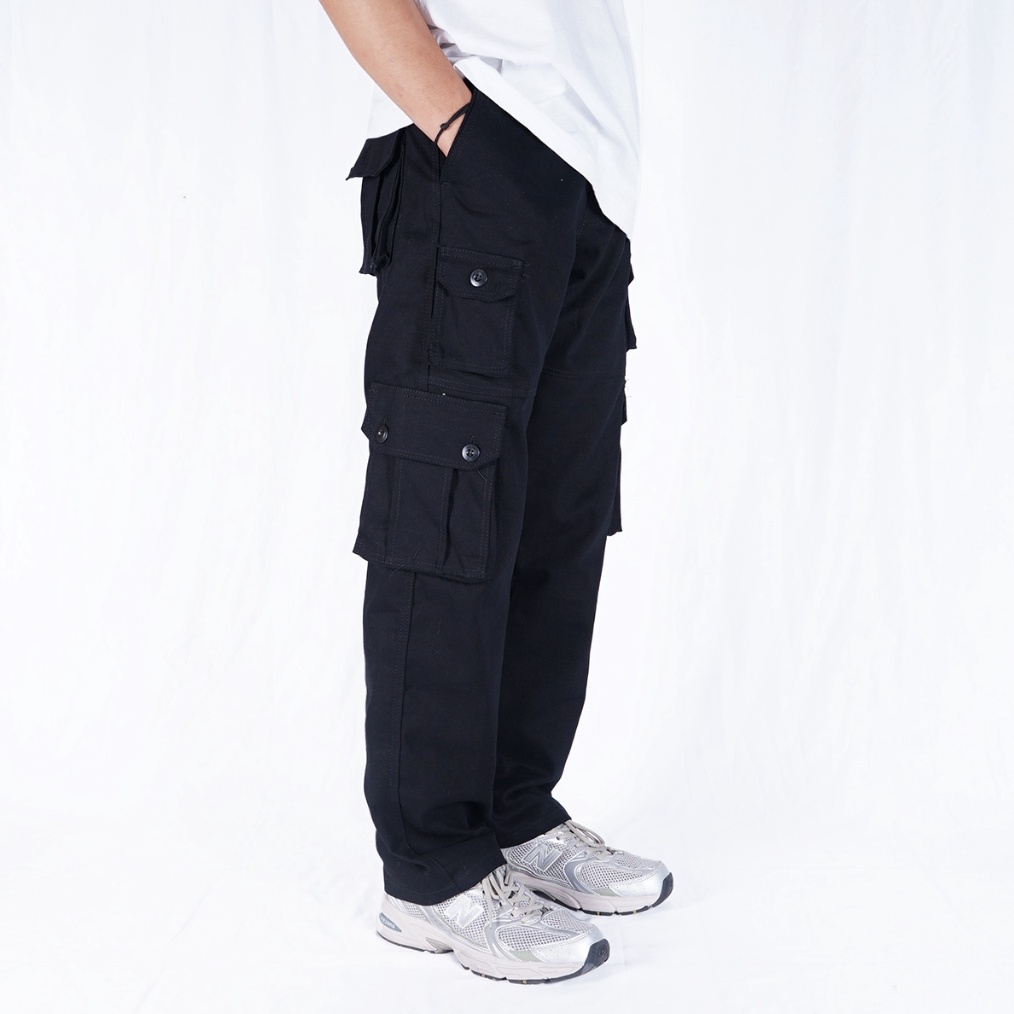 Jual NVSR Long Cargo Pants Extra Pocket Black | Shopee Indonesia