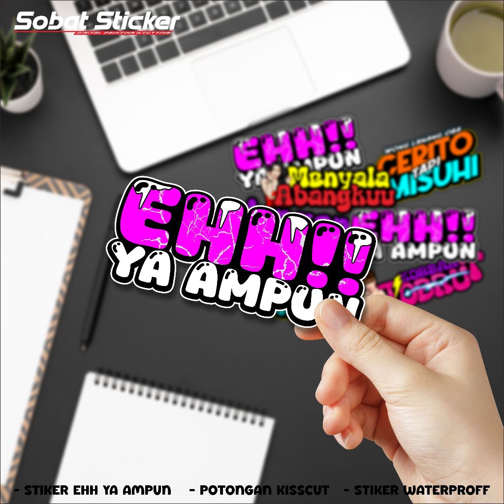 Jual Stiker Sticker Eh Ya Ampun Eripras 12cm x 5cm Bahan Vinyil Glossy ...