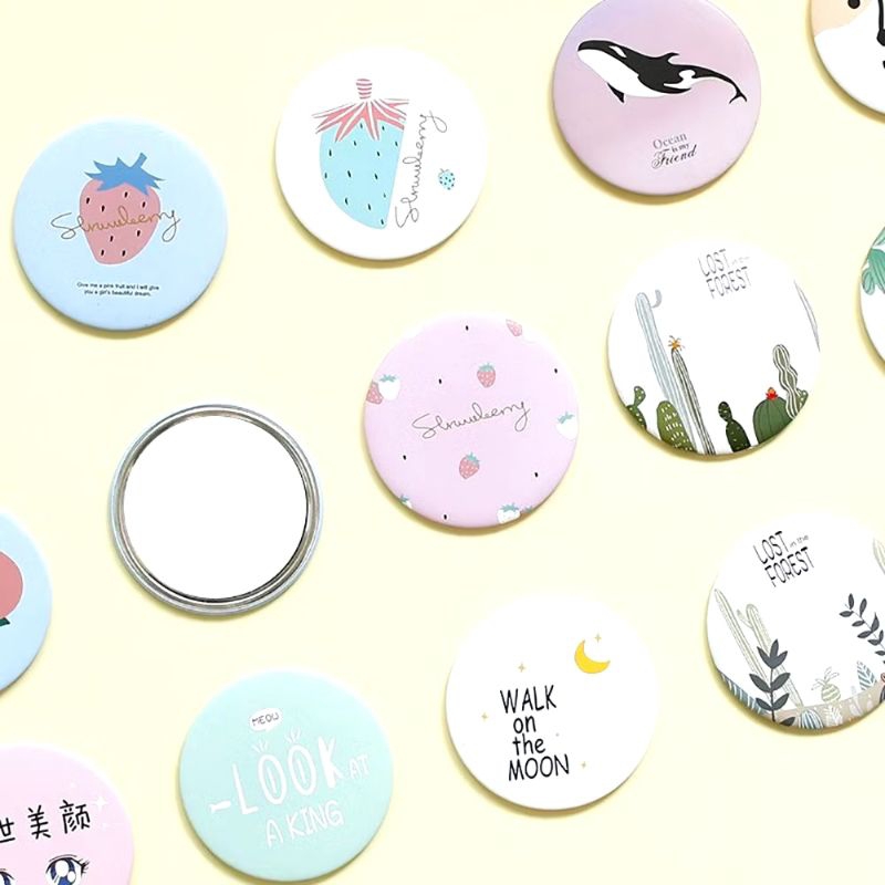 Jual GEMLO- KACA BULAT MINI TRAVEL SIZE UKURAN 7CM CERMIN MINI BULAT ...