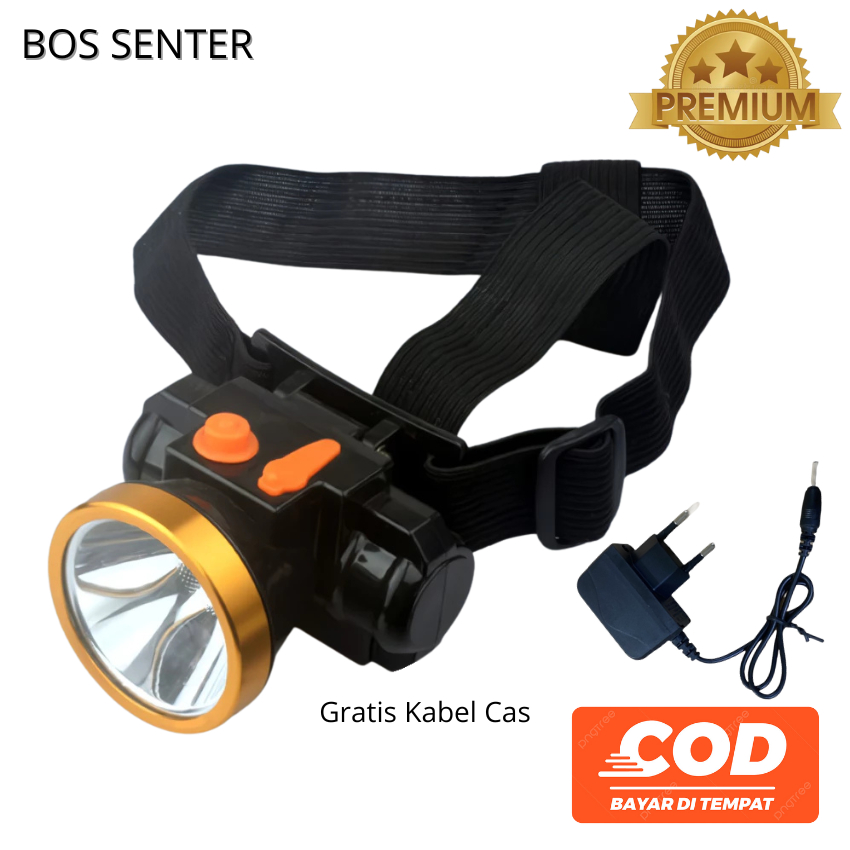 Jual BOS SENTER MURAH PREMIUM Senter Kepala Murah LED Super Terang Head ...