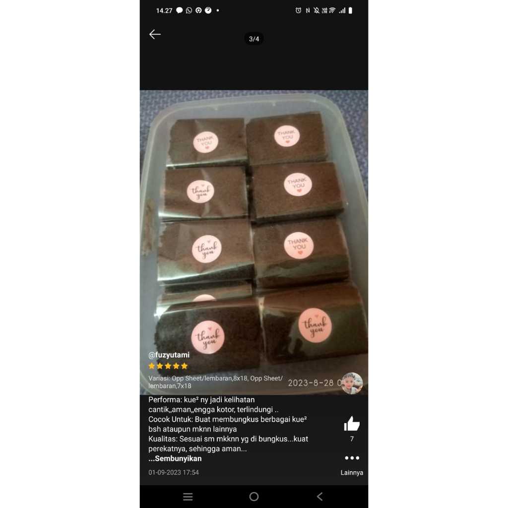 Jual Plastik OPP One Sheet Selapis Selembar Risoles Dadar Gulung Risol ...