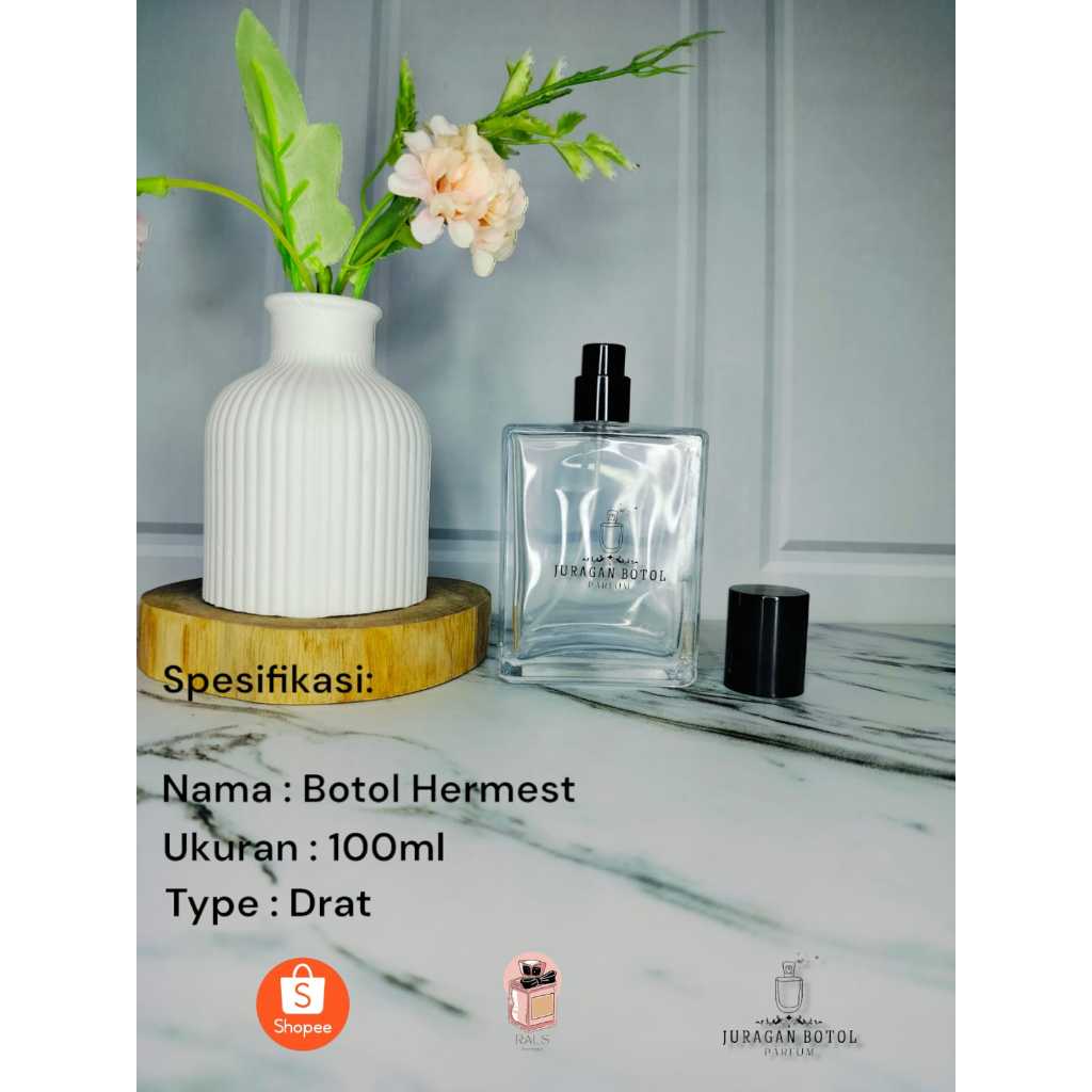 Jual Botol Parfum Herms 100ml Type drat / botol isi ulang / Botol kotak ...