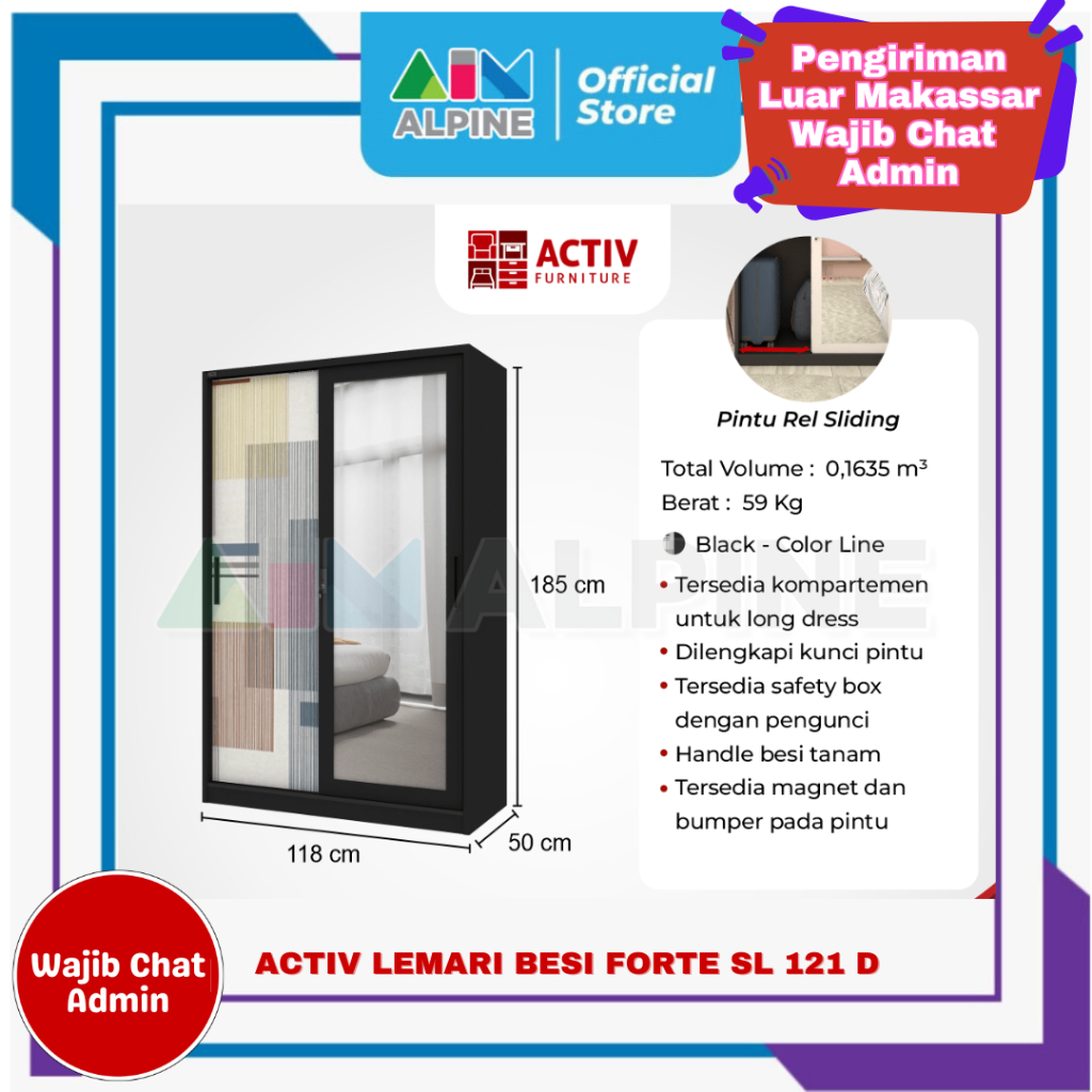 Jual ACTIV LEMARI BESI FORTE SL 121 D | Shopee Indonesia