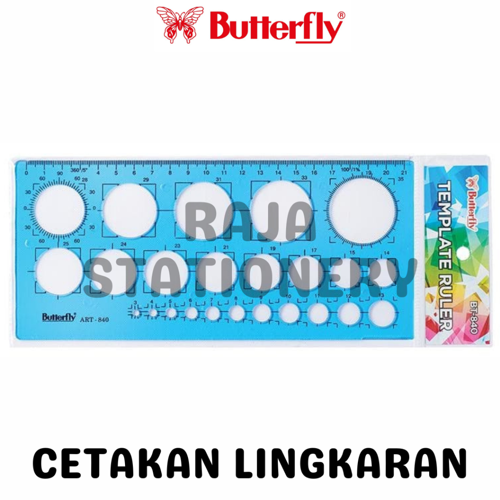 Jual Butterfly Ruler Circle Round Mathematical Templates / Penggaris ...