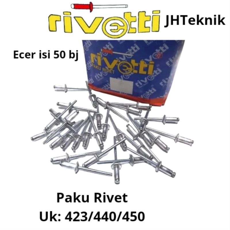 Jual JHTeknik Paku Rivet Rivetti ukuran 423,440,450 iecer isi 50 bj ...