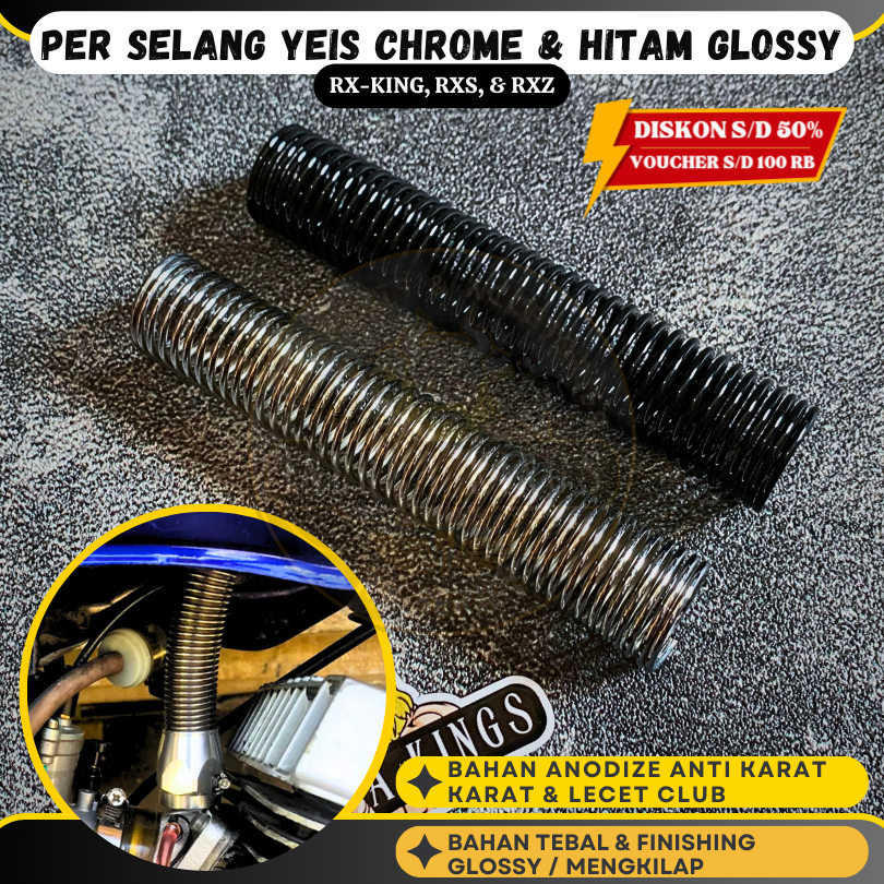 Jual Spring Pir Per Selang Slang Yeis Chrome & Hitam Glossy RX KING RXS ...