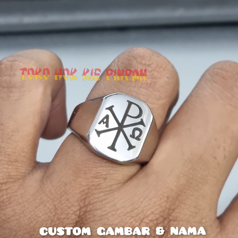 Jual cincin chi rho khi rho laut romawi symbol constantin logo bisa ...