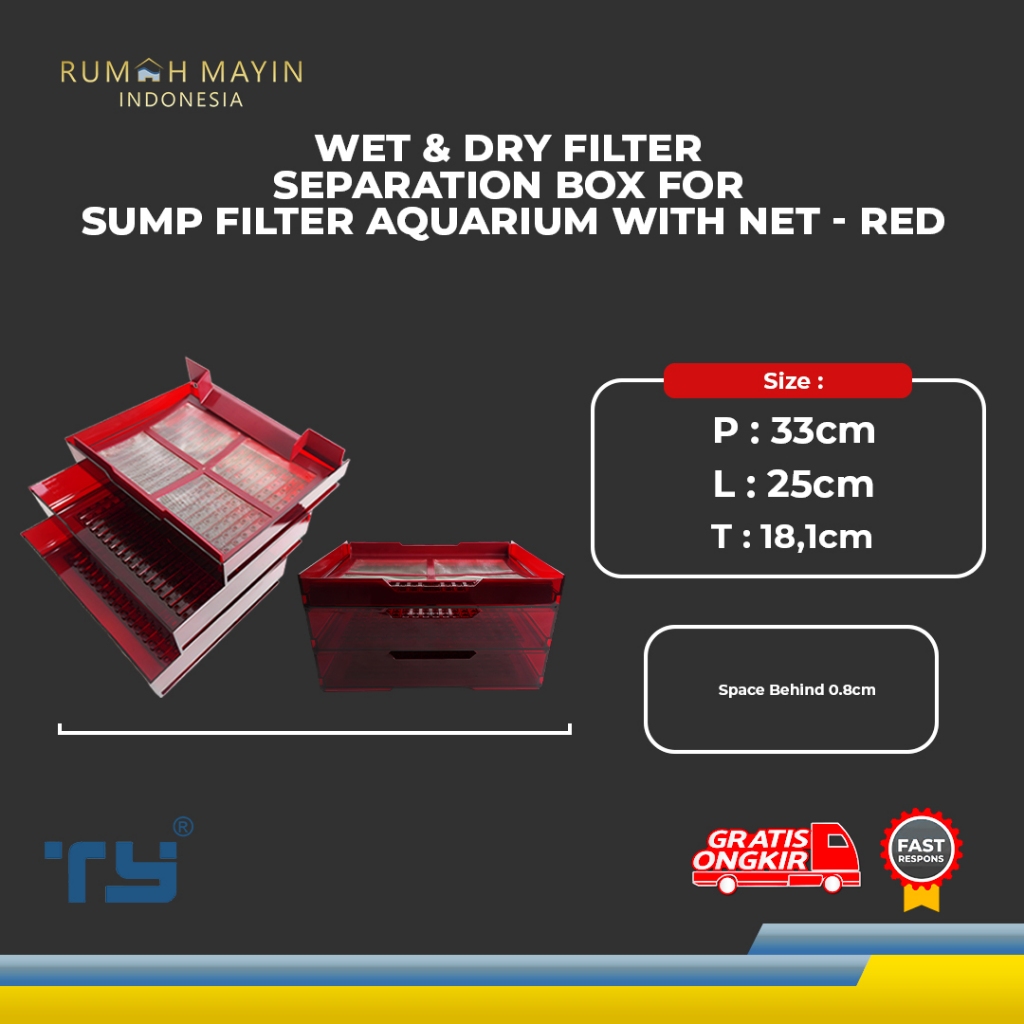 Jual Wet & Dry Filter Separation Box For Sump Filter Aquarium With Net ...