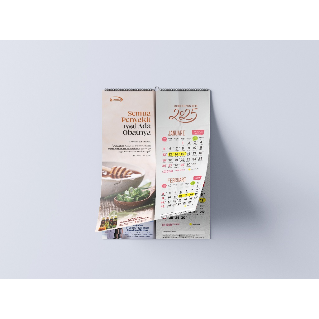 Jual PROMO Kalender 2025 Dinding Jumbo 6 Lembar Herbal Tazakka Calender ...