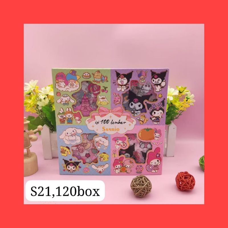 Jual Sticker Box Karakter Sanrio isi 100 Pcs Waterproof Premium ...