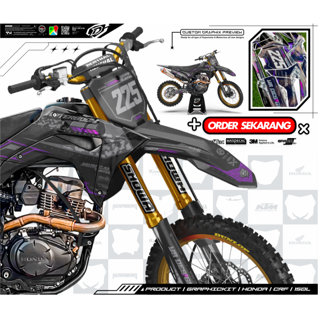 Jual GREY CAMOU GRADIENT !!! Custom Decals KLX, DTX , WR, CRF Supermoto ...