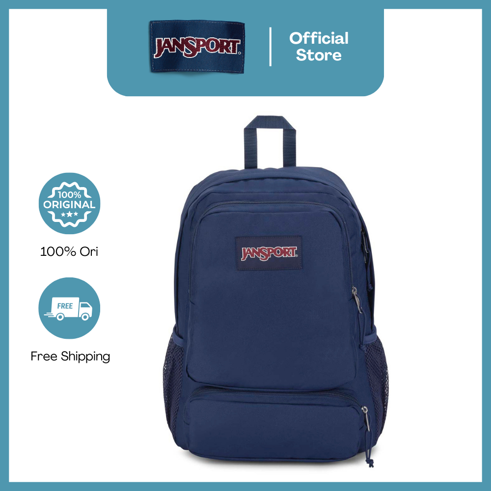 Jual JanSport Tas Ransel Laptop / Backpack / Doubleton Navy | Shopee Indonesia